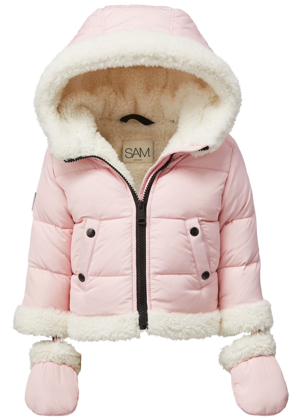 SAM new york Baby Blizzard jacket with Sherpa lining in matte baby pink ...