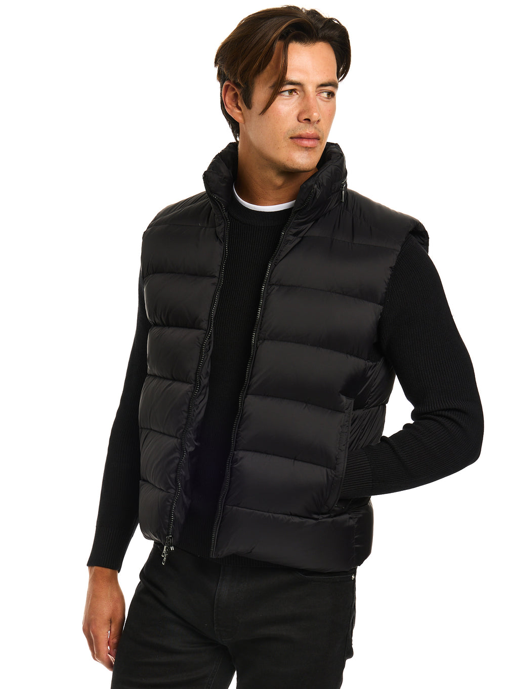 SAM new york mens lightweight BLAZE puffer down vest in black | SAM.