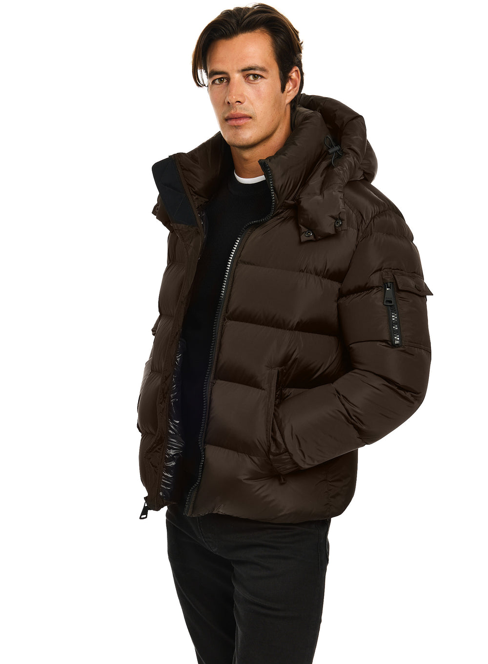 SAM new york mens GLACIER puffer classic down jacket in matte cocoa ...