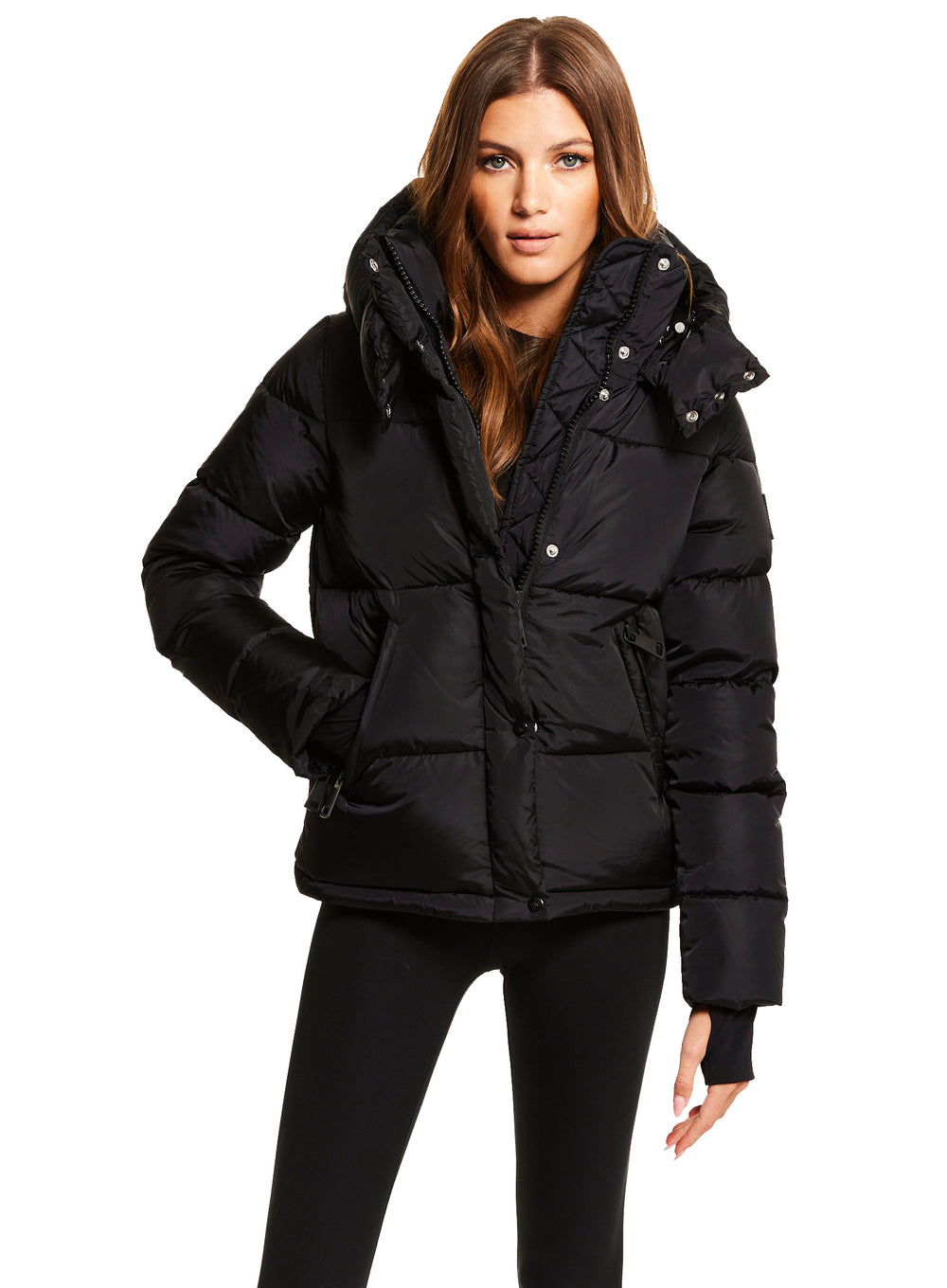 SAM new york womens remy down insulated puffer jacket with detachable ...